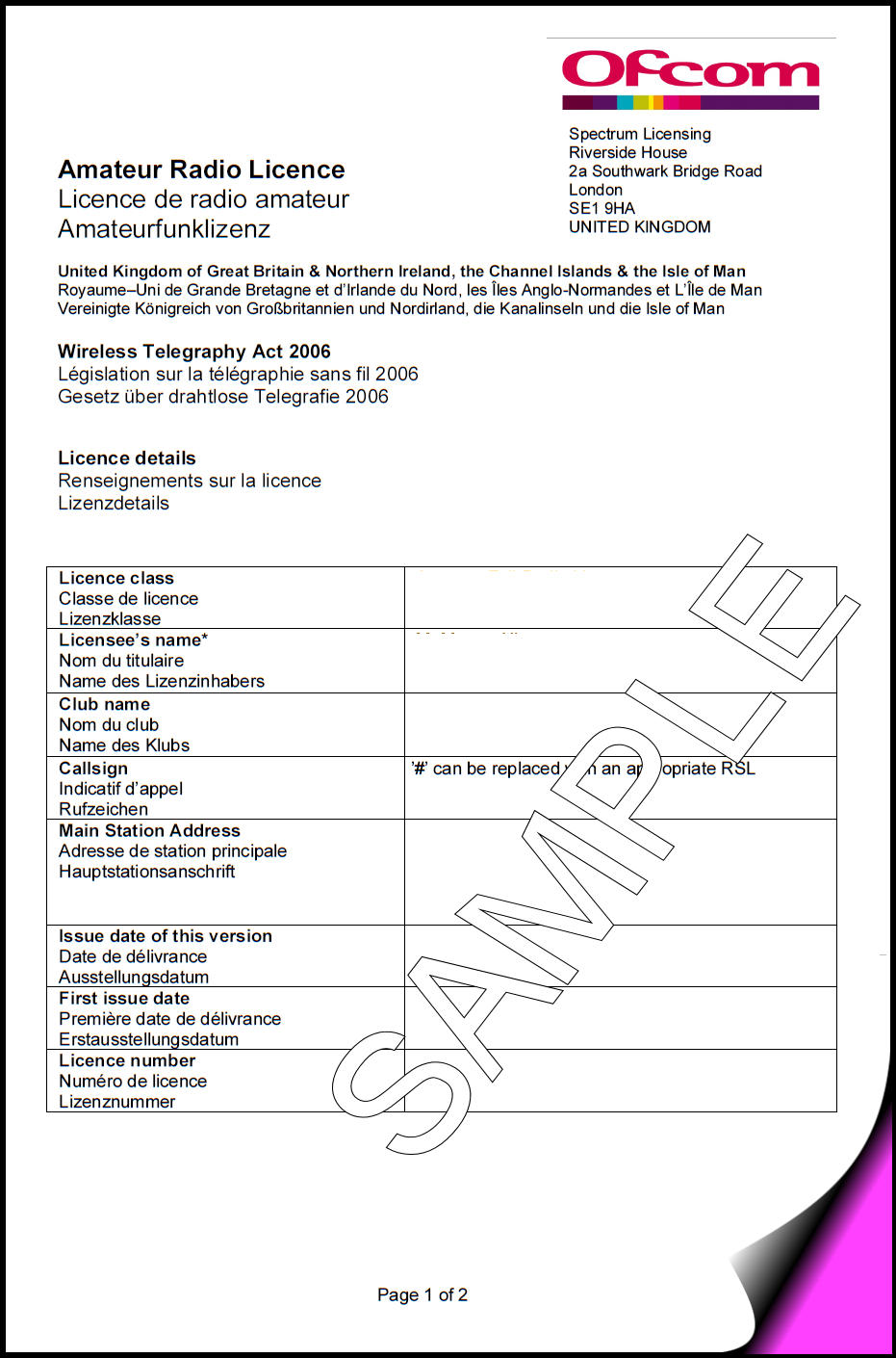 UK Amateur Licensing - Radio Society of Great Britain - Main Site ...
